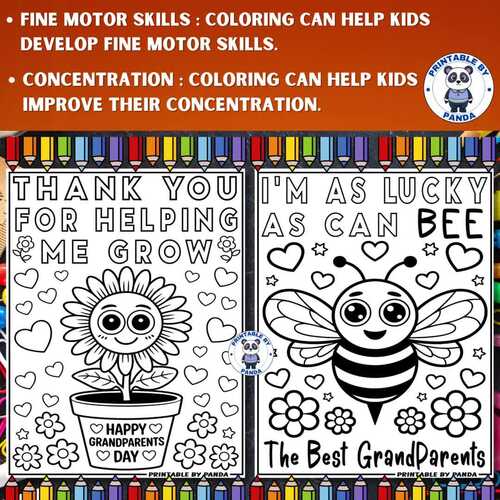 Grandparents Day Coloring Pages Sheet Card For Preschool, Kindergarten ...