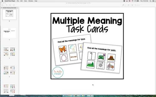 Multiple Meaning Word Task Cards by The Autism Helper | TPT