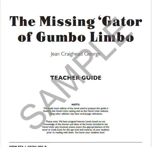 The Missing 'Gator of Gumbo Limbo Novel Units® Teacher Guide Novel Study