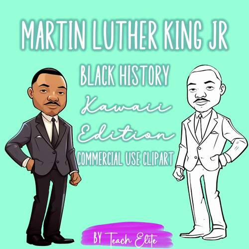 Martin Luther King Jr Black History Clipart Month Kawaii, USA Clipart BHM