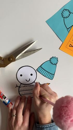 Winter Snowman Kindness Bulletin Board Craft & Door Decor | TPT