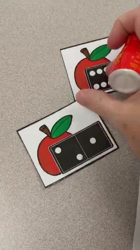 Math Center Game for Math Facts Fluency Back to School Fall Apple Theme
