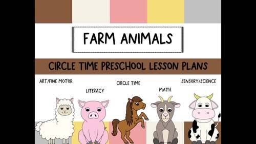 Farm Animal Circle Time Preschool Lesson Plans | TPT
