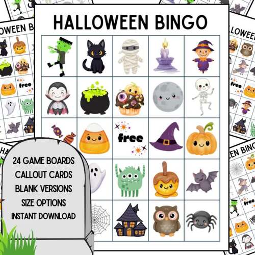 Printable Halloween Bingo | Fun Classroom Party Game by GreatMinds123