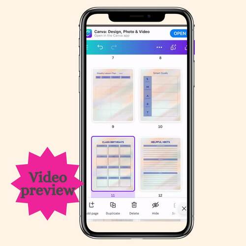 Digital Teacher Planner - Editable Canva Template - Teaching is my ...
