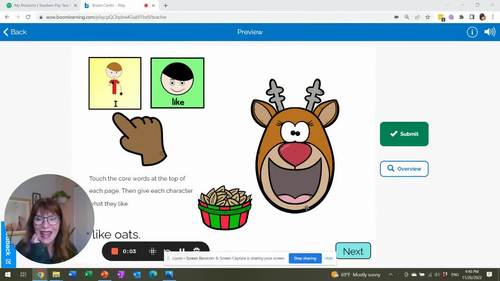Boom Cards™ Christmas AAC Core Vocabulary Words Feeding Game, Speech ...