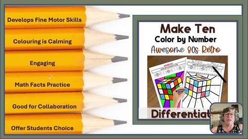 Make Ten Awesome 80 Retro Self-Checking Color-by-Sum & Difference Math ...