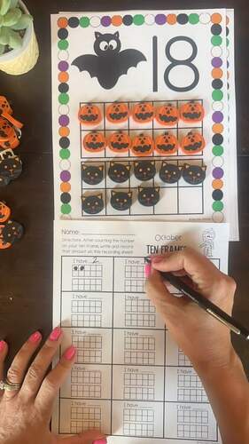 BUNDLE | Monthly Ten Frames 1-20 | Math Centers | Recording Sheets