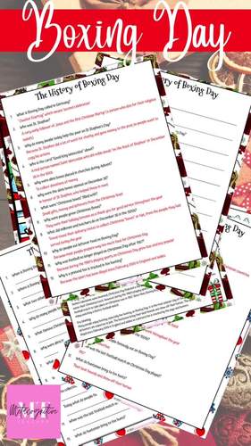 History of Boxing Day Reading Comprehension Worksheets by Metacognitive ...