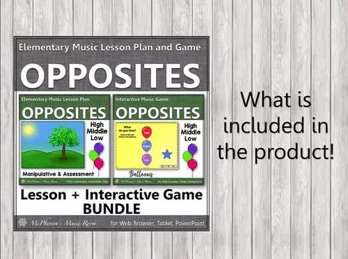 High Low Middle Music Lesson Plan + Interactive Music Game Bundle ...