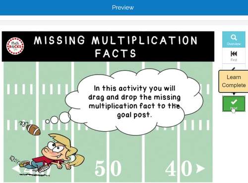 Football Multiplication Practice Unknown Number 3rd Grade Activity Boom ...