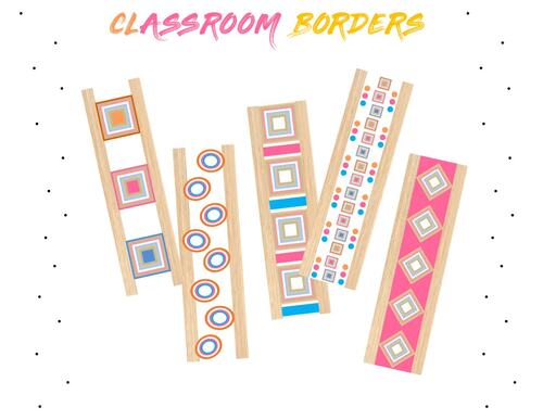 Bulletin board borders, boho neutral classroom borders, printable borders