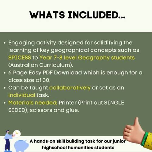 Geography SPICESS Concept - Mix and Match Activity | TPT