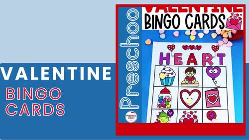 VALENTINE'S DAY BINGO Printable Cards For Preschool and Kindergarten