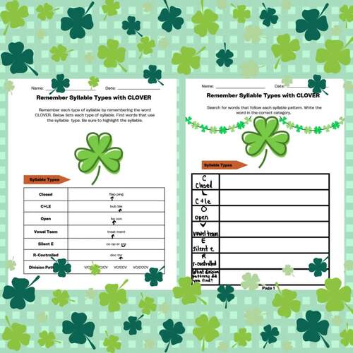St. Patrick’s Day Science of Reading Syllable Hunt & Comprehension