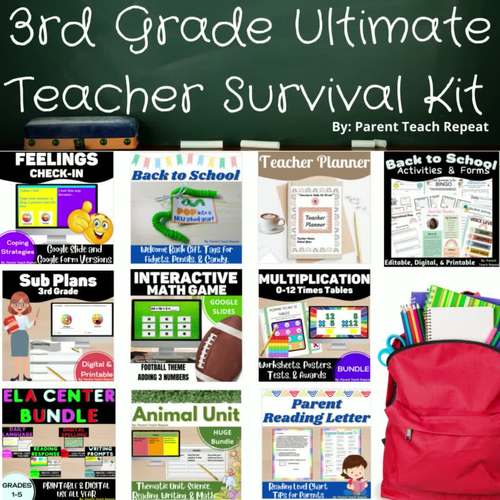 3rd Grade Teacher Survival Kit | Back to School Bundle | Beginning of ...
