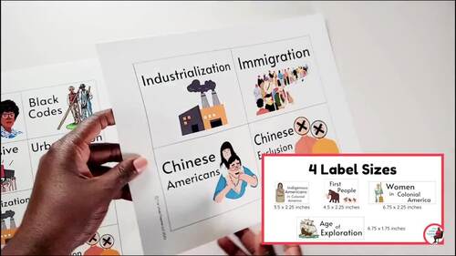 Social Studies Classroom Library Bin Labels for US History II | TPT