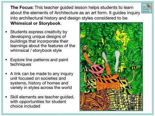 ARCHITECTURE Art project for WHIMSICAL STORYBOOK style guided lesson ...