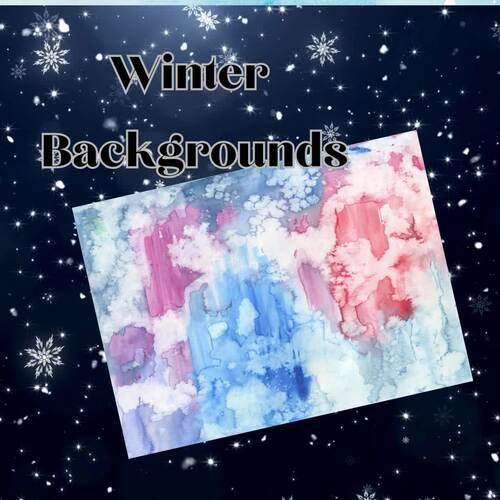 Winter and Snow Watercolor Fun and Whimsical Digital Backgrounds