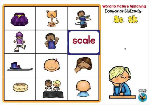 S BLENDS WORD TO PICTURE MATCH BOOM CARDS GAME BEGINNING CONSONANT ...