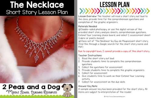 The Necklace Short Story Lesson by 2peasandadog | TPT