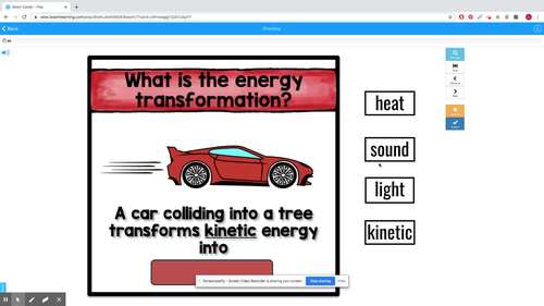 Potential and Kinetic Boom Cards Energy Transformations 4th Grade ...