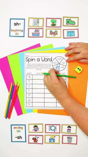 Digraph SH Word Work - Printables & Activities for Literacy Centers