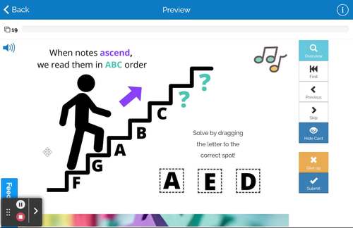 Beginning Music - Music Alphabet Lesson Interactive BOOM Cards | TPT