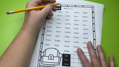 Nonsense Word Fluency Practice, CVCe Words List, Silent e, Long Vowel ...