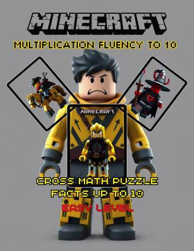 Multiplication Facts up to 10 Part#1-Minecraft Cross Math Puzzle