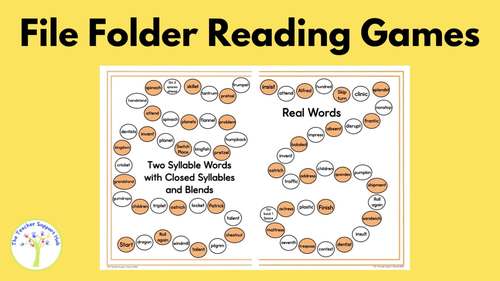 Multisyllabic with Schwas Reading File Folder Game by The Teacher ...