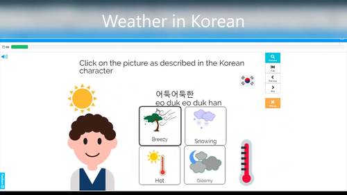 WEATHER Korean Distance Learning | WEATHER NATURE Korean BOOM Cards™
