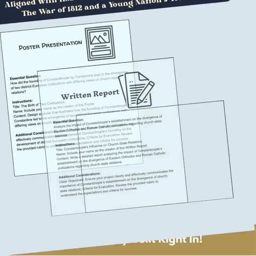 The Political & Economic Impacts of the War of 1812 — PBL Choice Board ...