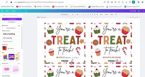Christmas Gift Tags from Teacher to Student | “You’re a TREAT to Teach ...