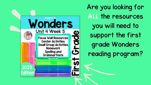 Wonders First Grade Reading Unit 4 Week 5 | Centers and Small Group ...