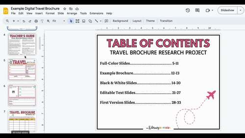 Travel Brochure Template | Research Project | Editable & Digital