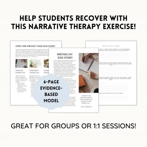 Narrative Therapy for OCD Worksheets & Handouts! Great for Groups or 1:1!