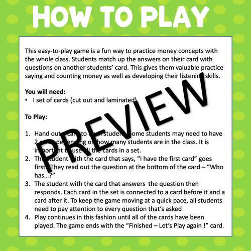 Australian Money Counting Coin Combinations up to $2 - "I have Who has ...