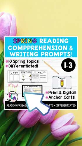 March Writing Prompts: K-2 Prompts with March Writing Paper & Reading Log!