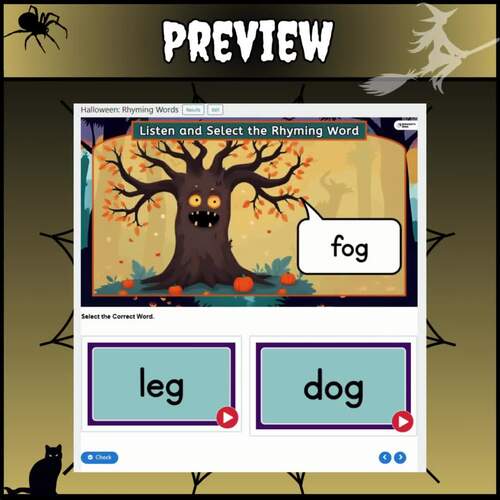 Halloween: Rhyming Words Digital Resources by Schooler's Mate | TPT