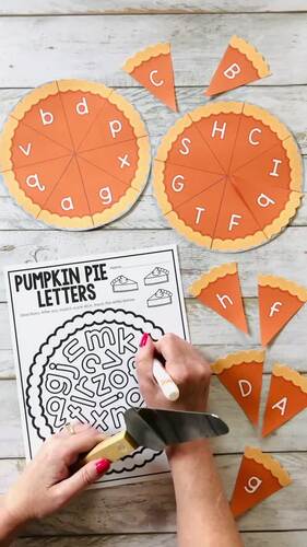 Thanksgiving Pumpkin Pie Letter Match - Matching Uppercase and ...