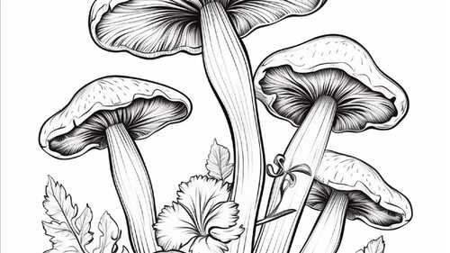 Blooming Mushrooms Coloring Book For Kids| Blooming Mushrooms Pages For ...