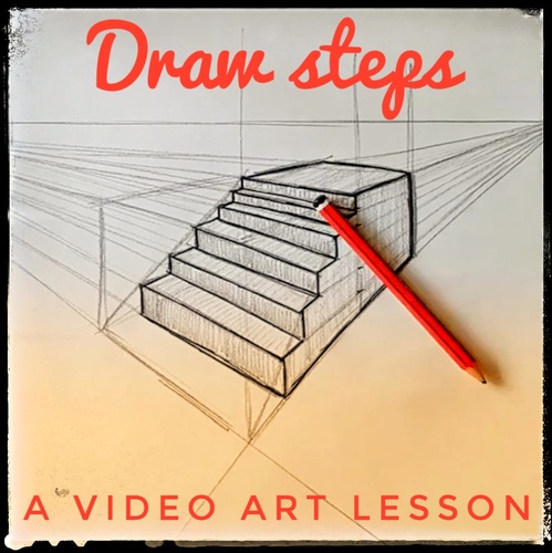 Distance Learning Art. Draw Steps in 2 Point Perspective by Start Art ...