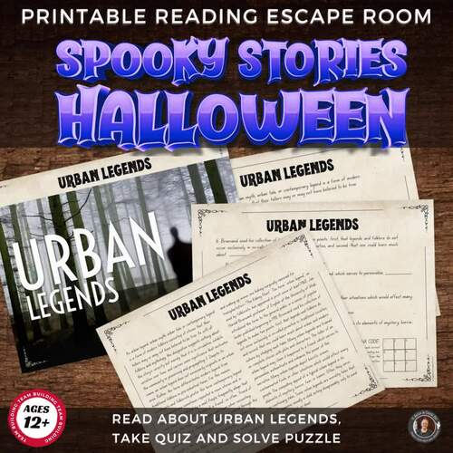 PRINTABLE Halloween Escape Room, Reading Escape, Middle School ELA Escape