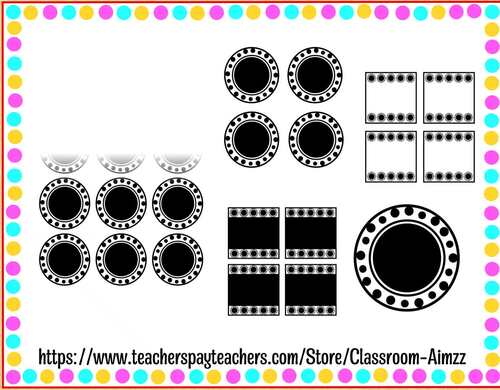 Black and White Classroom Labels Bundle Pack, Name Labels Templates ...