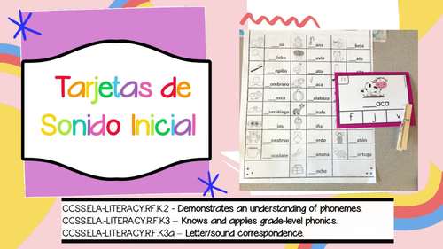 Sonido Inicial task cards by Cloud Ten | TPT