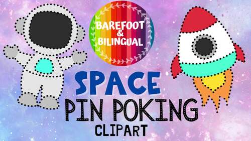 Space Pin Poking Clipart | Outer Space Clipart for Fine Motor Activities