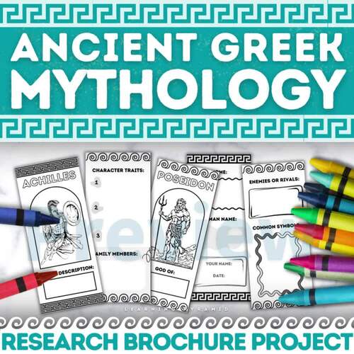 Greek Mythology Brochure Research Activity Bundle Ancient Greece Gods Myth