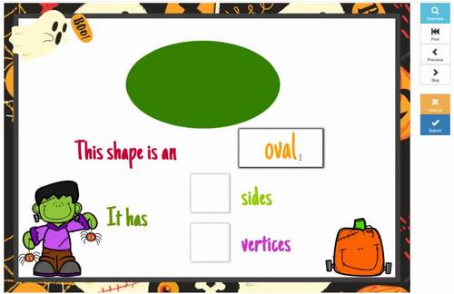 Halloween Math Boom Cards 2D Shapes Attributes Games Digital Math Games