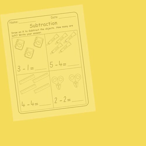 Back to School Subtraction Within 10 Worksheets | Kindergarten Math ...